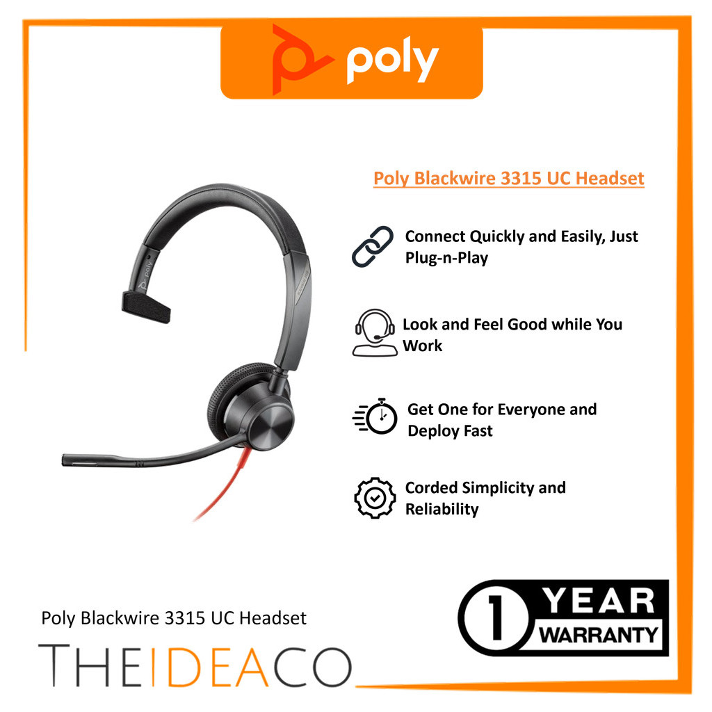 Jual Poly HP Blackwire 3315 UC USB-A/USB-C Headset | Shopee Indonesia