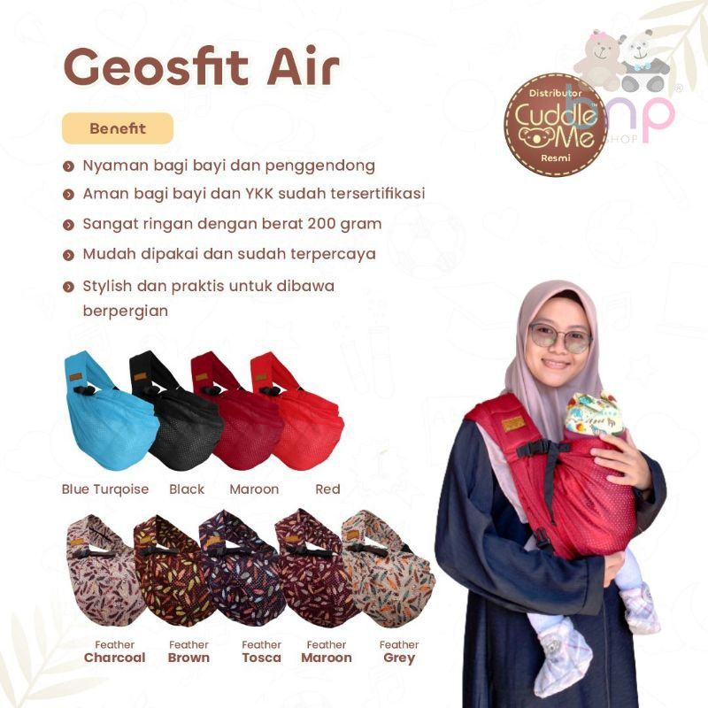 Jual CUDDLEME Geosfit Air Gendongan Bayi Newbown Geos Cuddle Me ...
