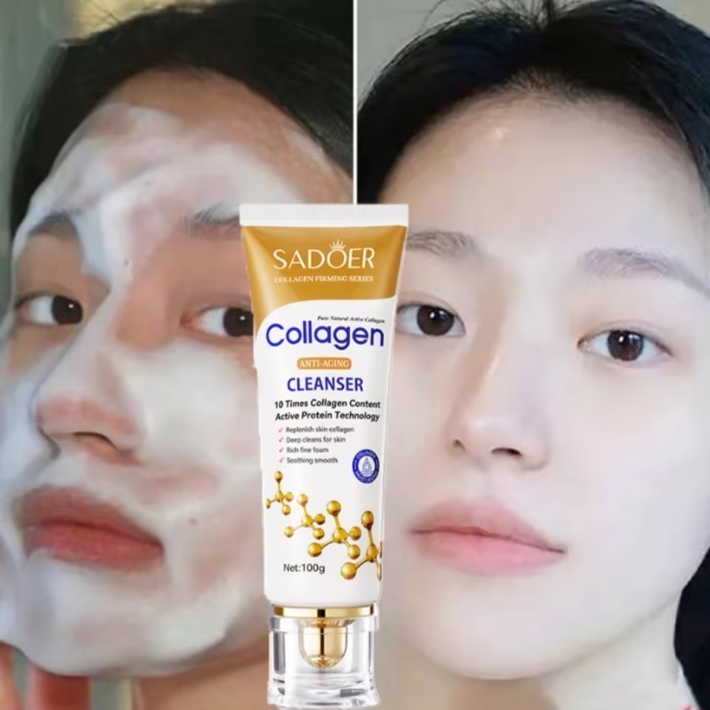 Jual SADOER Collagen Whitening Facial Wash 100g Collagen Cleanser for Sensitive Skin Pemutih Dan ...