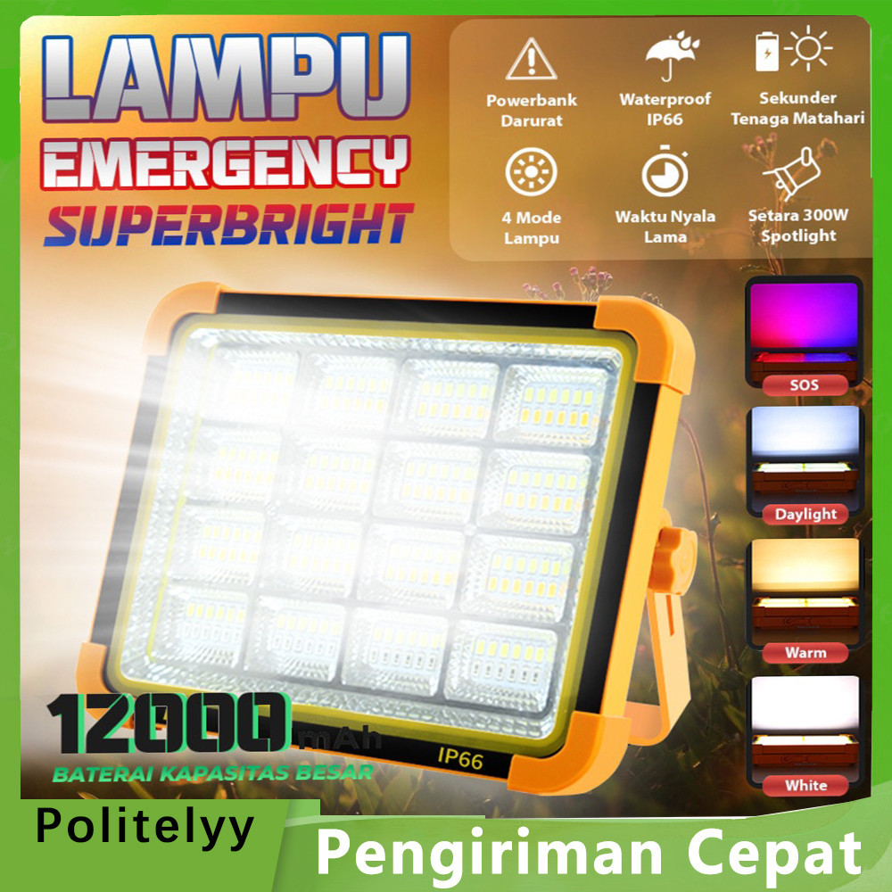 Jual 100% Asli Upgrade 2800W Lampu LED Solar Emergency/Power Sel Surya ...