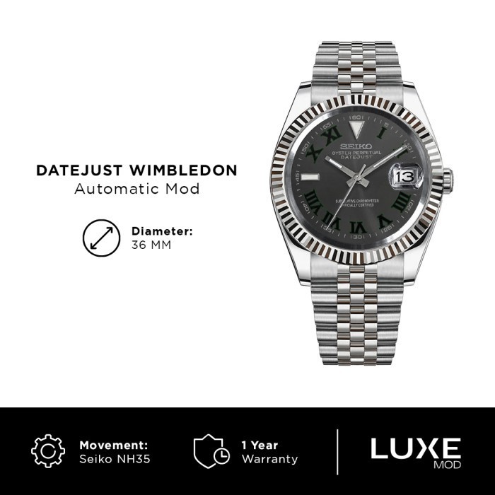 Jual Seiko Datejust Wimbledon Grey Dial NH35 | Shopee Indonesia