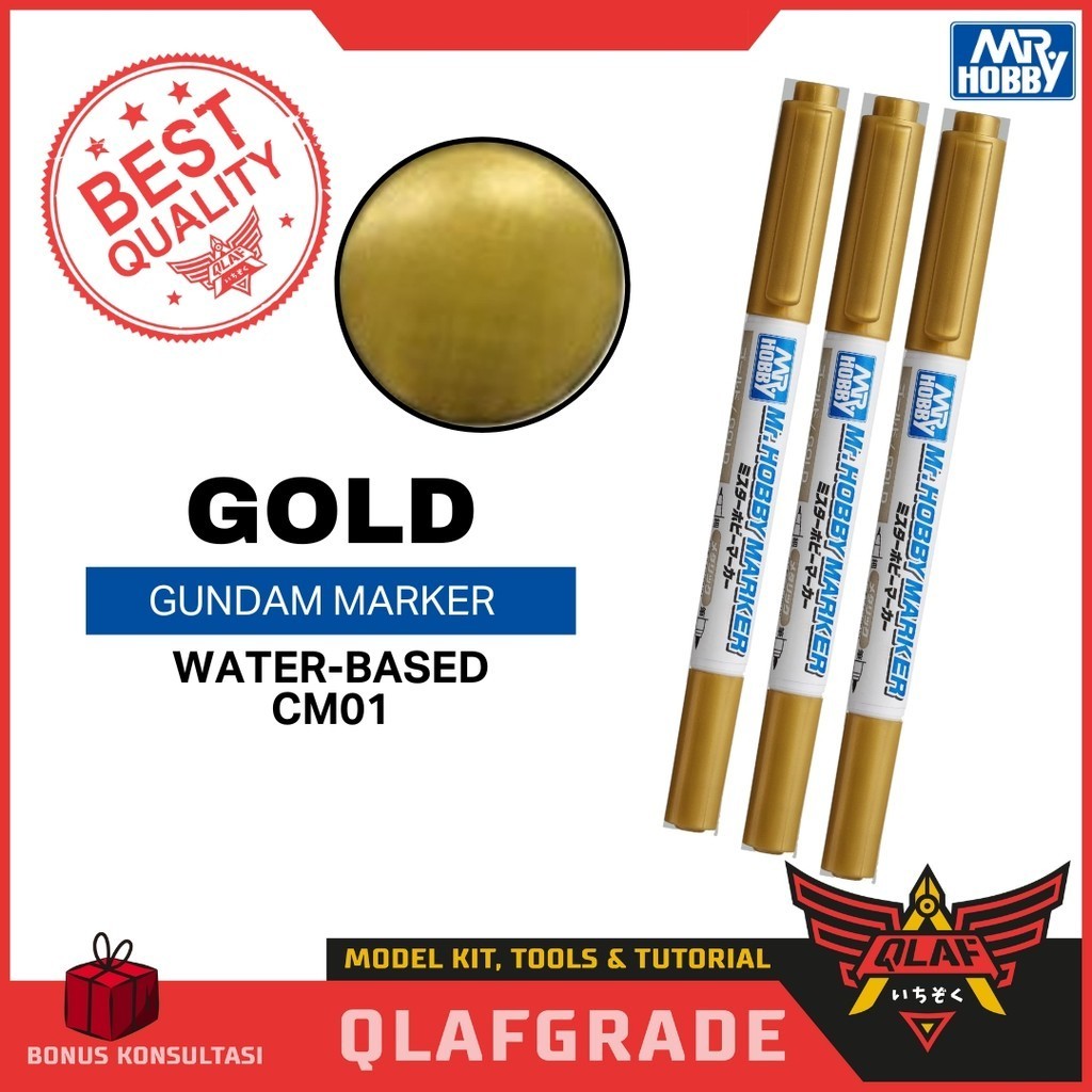Jual Panel line Marker GOLD 3in1 dual NIB water based weathering CM01 ...