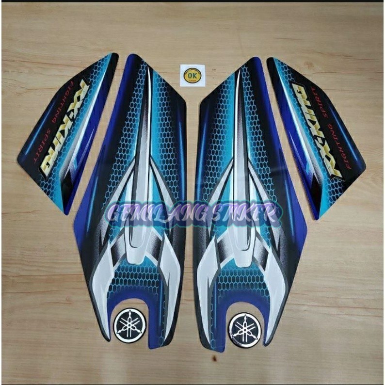 Jual Striping Decal Polet Sticker motor yamaha RX king 2007 biru+satu ...