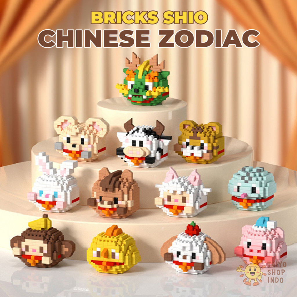 Jual TAIYO Mainan Mini Bricks Shio Chinese Zodiac 3D Karakter Kartun ...