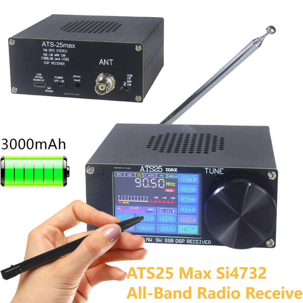 Jual ATS25 Max Si4732 Full Band Radio Receiver FM RDS AM LW MW SW SSB DSP Digital Radio 2.4In ...