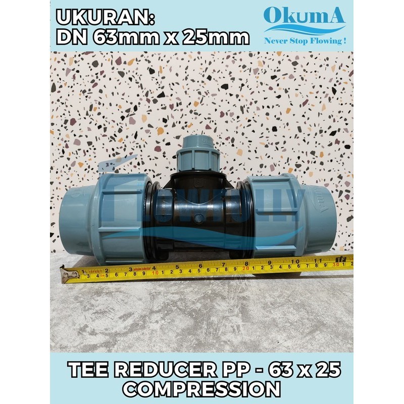 Jual Tee Reducer Pp 63 X 25 Mm Okuma Pn 16 Hdpe Compression Coupling 2 ...