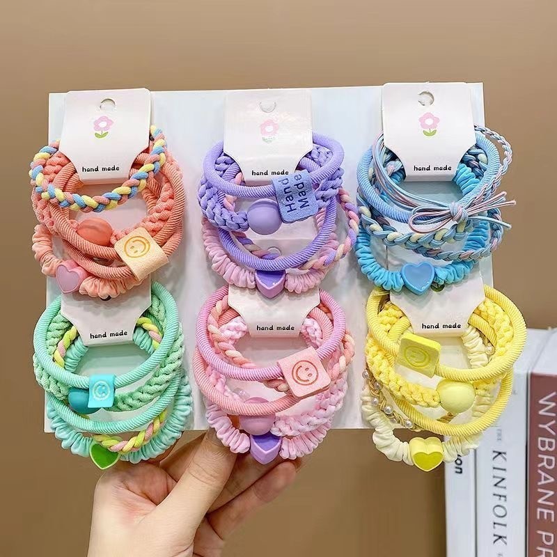 Jual ED - 5PCS / SET KUNCIR RAMBUT ANAK MOTIF FASHION KOREA ELASTIS ...