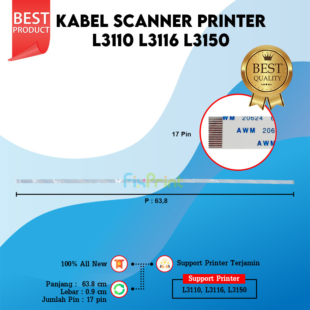 Jual Kabel Scanner Epson Flexible Cable Scan Printer Epson L3110 L3210 ...