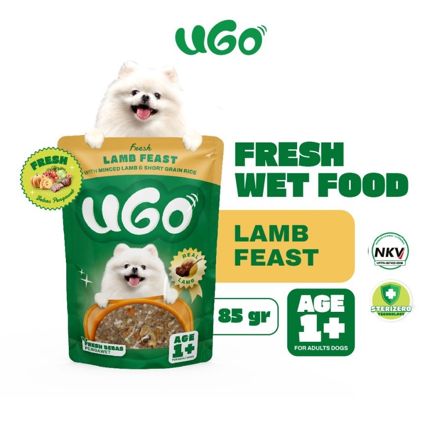 Jual UGO Makanan Basah Anjing Dog Wet Food Lamb Feast 85g | Shopee ...