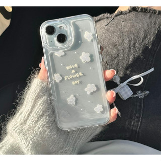 Jual TPU Shockproof biru littie Flower aesthetic soft case hp Iphone 15 ...