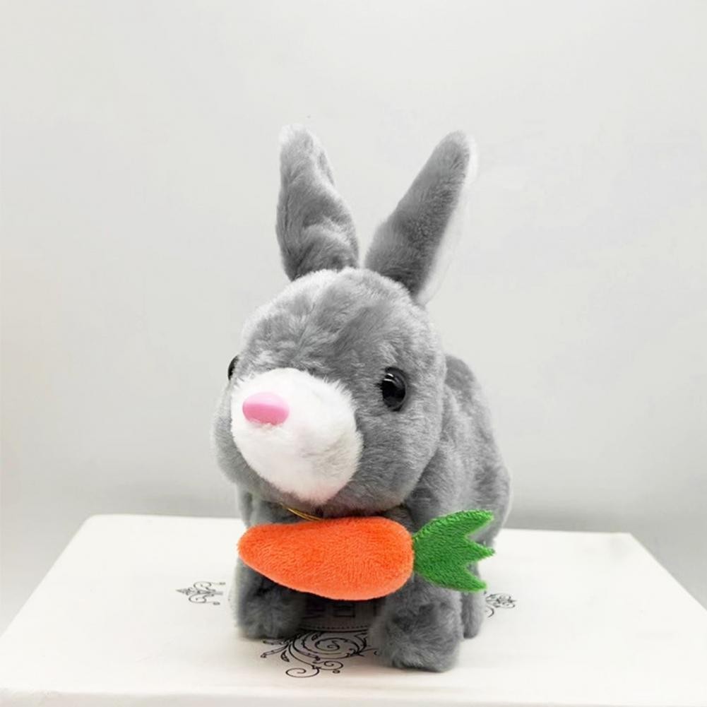Jual Walking Bunny Plush Walking Bunny Toy with Carrot Adorable Plush ...