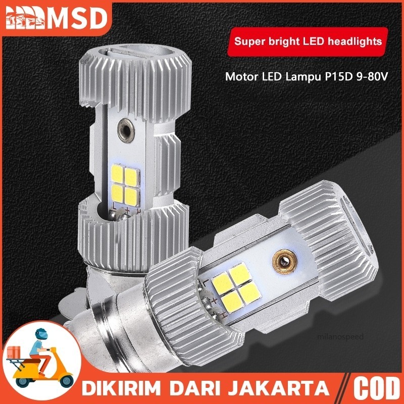 Jual Lampu Depan Motor LED 2 Sisi Arus Wajib DC 6500K Kaki 1 11163UEMXI / Bohlam Depan LED M5 ...