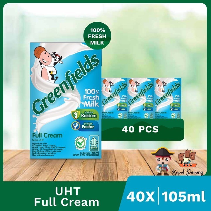 Jual Greenfields UHT Full Cream 105 mL x 1 Karton | Shopee Indonesia