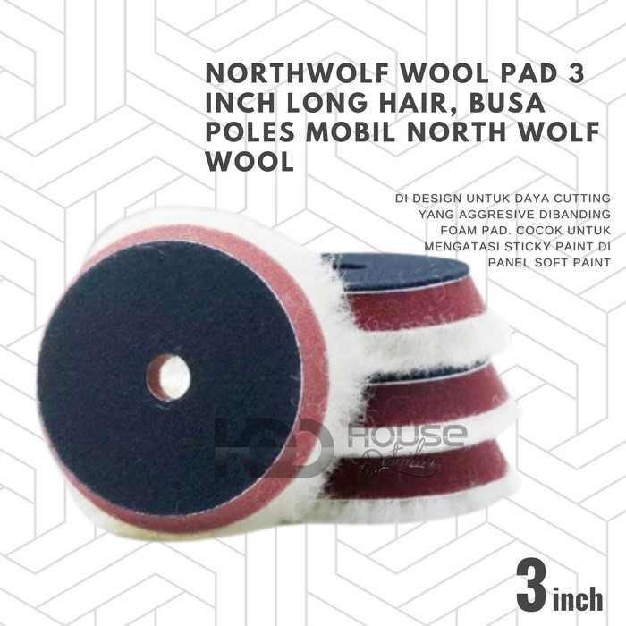 Jual NORTHWOLF Wool Pad 3 INCH Long Hair, Busa Poles Mobil North Wolf ...