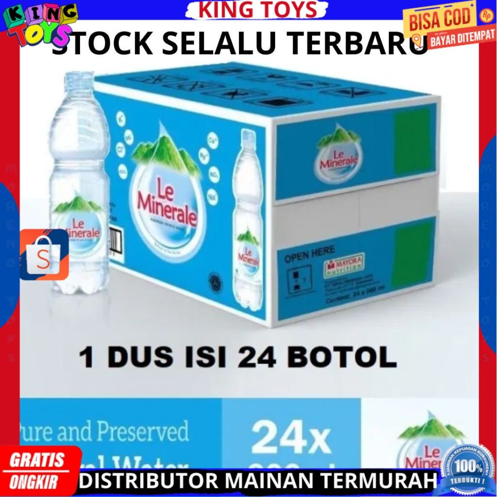 Jual Air Mineral LE MINERALE LEMINERAL 600 ML Isi 24 Botol PER DUS PER KARTON TERMURAH | Shopee ...