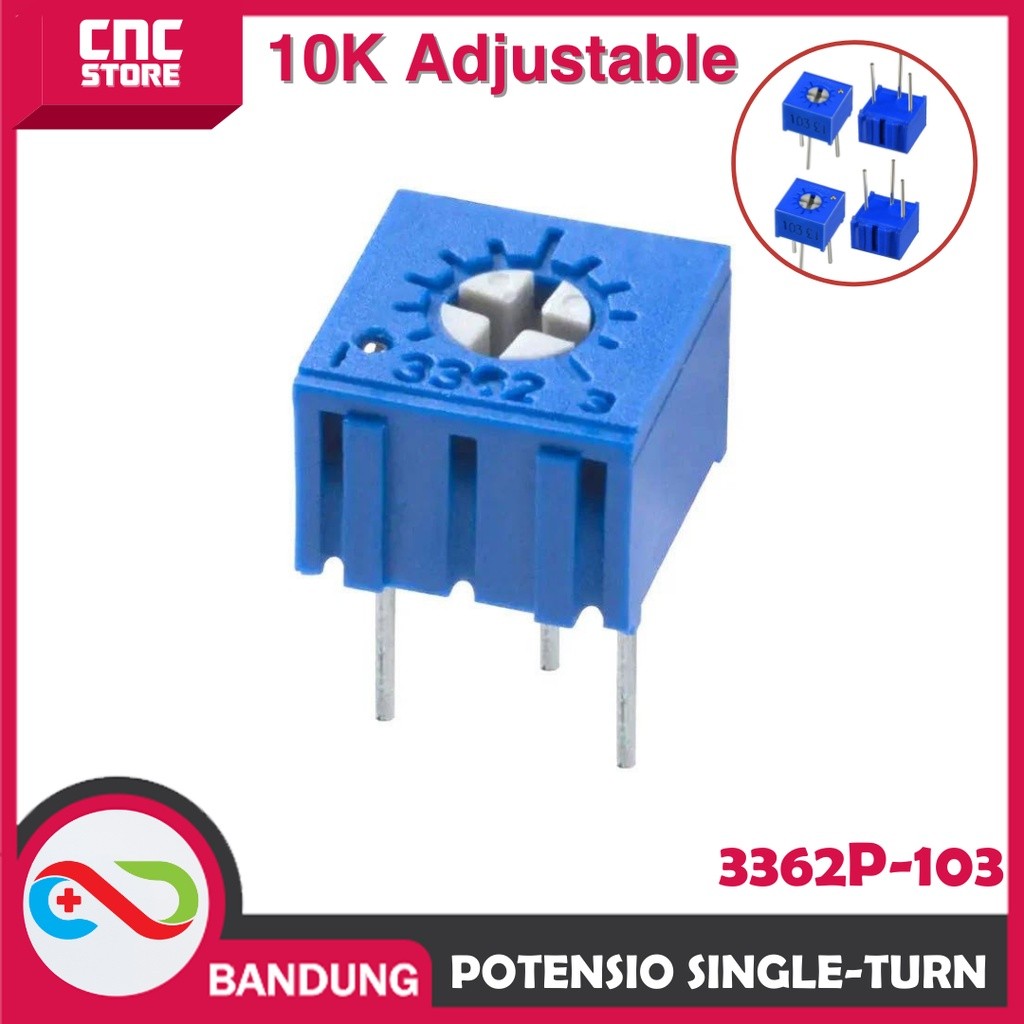 Jual POTENTIOMETER 10K 3362P-103 POTENTIOMETER SINGLE-TURN PRECISION ...