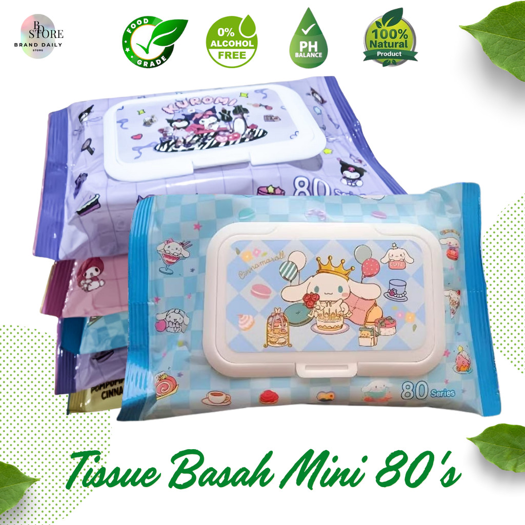 Jual Tisu Basah Mini Travel Size 80 Lembar Non Alkohol Baby Wipes Aman ...