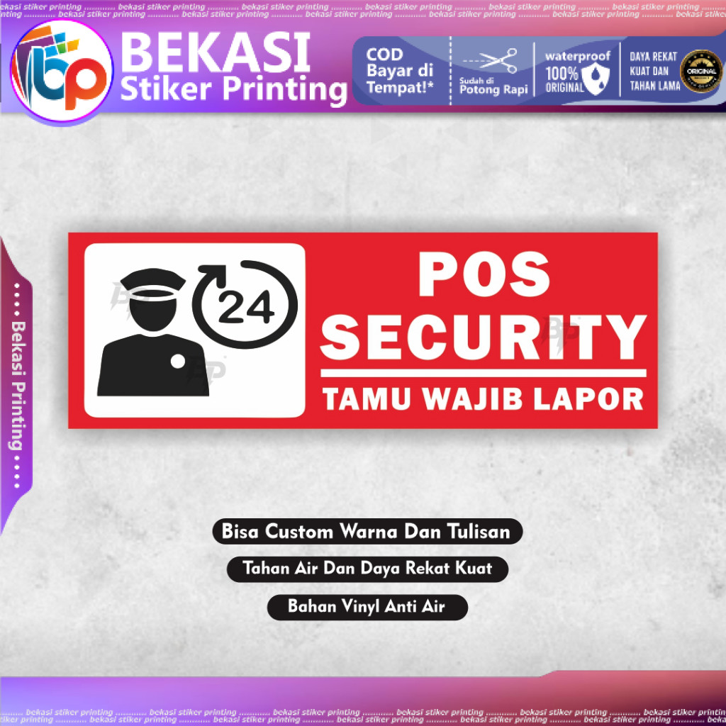 Jual Stiker Pos Security Stiker Pos Keamanan Stiker Pos satpam Stiker ...