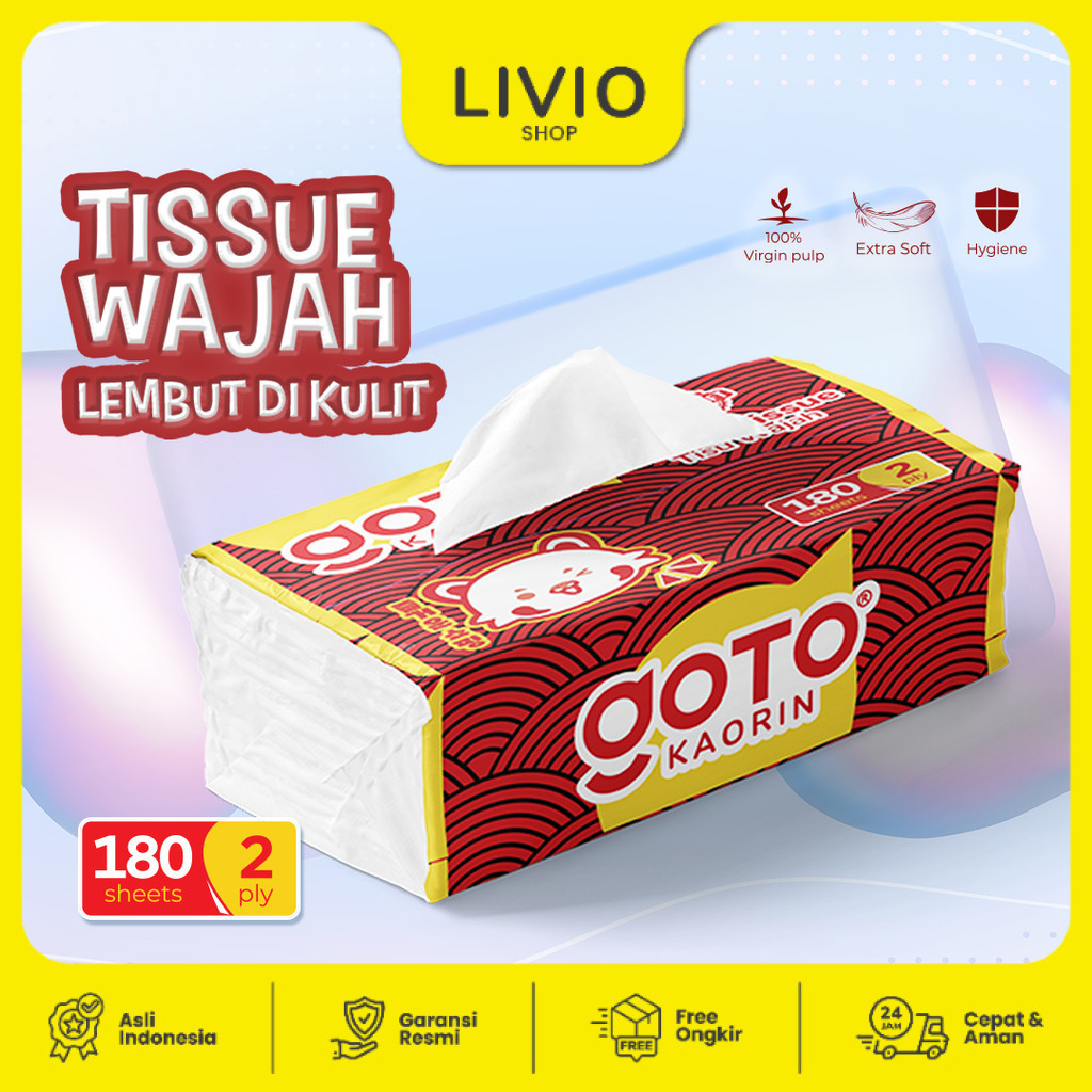 Jual Goto Kaorin Tissue Facial 180 Sheet Tisu Wajah Tisue Muka 2ply ...
