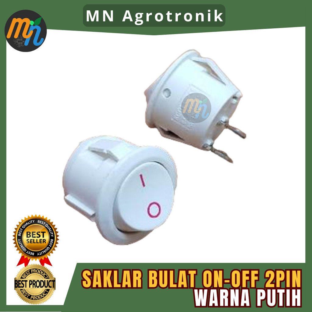 Jual SAKLAR - SWITCH BULAT ON-OFF 2PIN - 2 KAKI PUTIH | Shopee Indonesia
