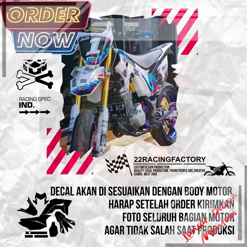 Jual (NEW COD) DECAL STIKER CRF FULLBODY CUSTOM BISA TAMBAH NAMA/NOMOR ...