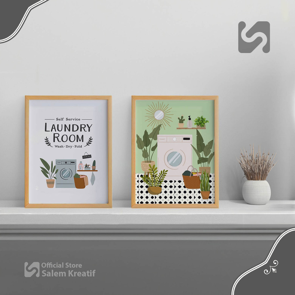 Jual Bingkai Poster A4 Pajangan Dinding Laundry Dekorasi Dinding