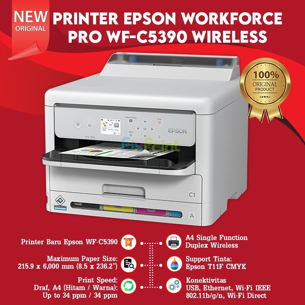Jual Printer Epson Workforce Pro C5390 WF-C5390 A4 Single Function Duplex Wireless Tipe Terbaru ...