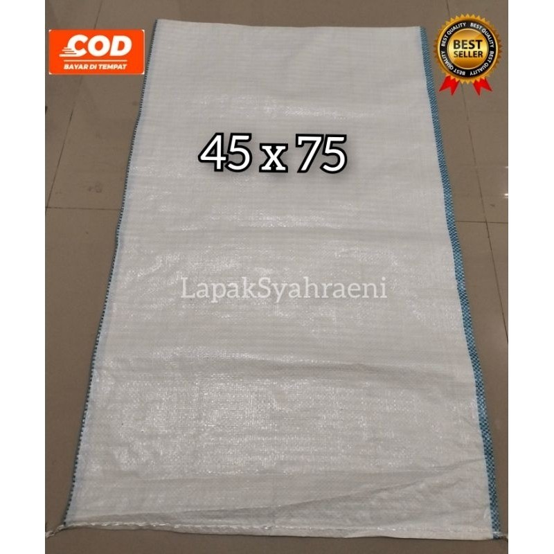 Jual karung beras Warna putih polos 25kg 45x75 karung packing palawija ...