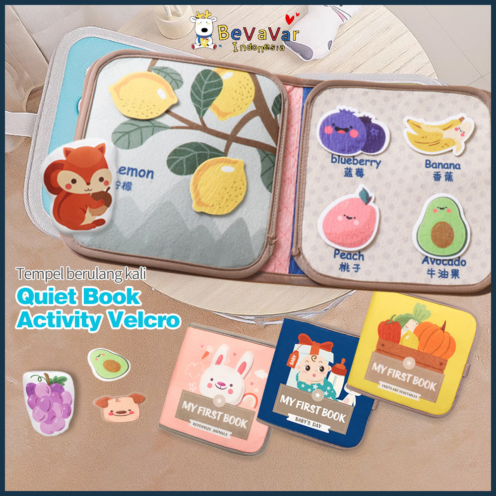 Jual BEVAVAE Buku busy book velcro quiet cloth book bayi | Shopee Indonesia