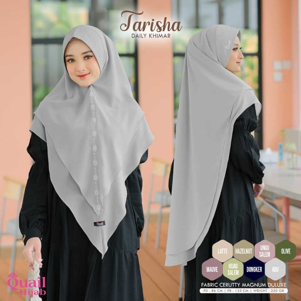 Jual Tarisha Daily Khimar Original Quail Hijab Wanita Fabric Ceruty ...