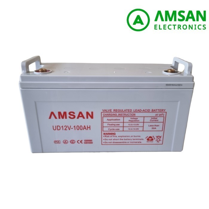 Jual Baterai VRLA 12V 100Ah AMSAN Deep Cycle Lead Acid Battery Untuk ...
