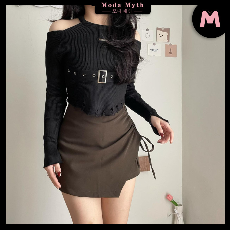 Jual MODAMYTH HT013 - TOP KNIT IMPORT SHOULDER OFF SABRINA KOREAN STYLE ATASAN WANITA LENGAN ...