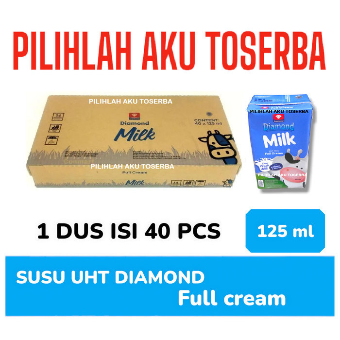Jual Susu DIAMOND UHT Full Cream MINI 125 ml - ( HARGA 1 DUS ISI 40 ) | Shopee Indonesia
