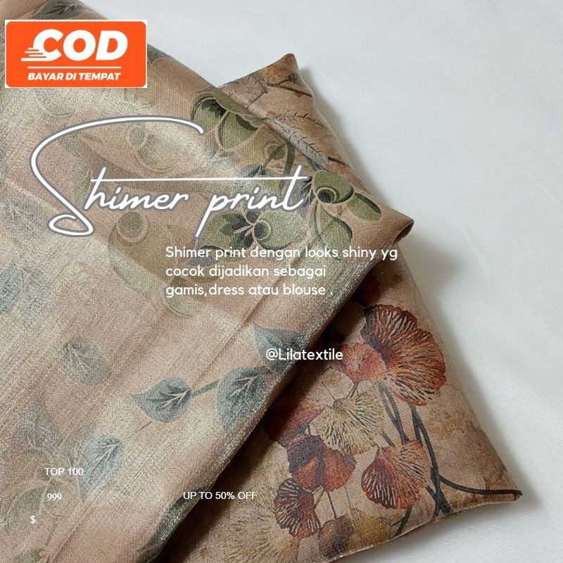 Jual KAIN SHIMER PRINT cocok untuk gamis dan mukena ( HARGA PER 0,5 ...