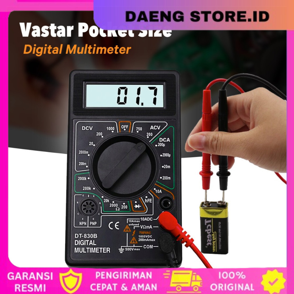 Jual COD Multitester Digital DT830B DT-830b Vastar Pocket Size Digital ...