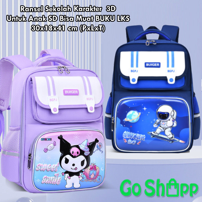 Jual Tas Ransel Backpack Sekolah Anak SD Viral Import Premium Karakter 3D Lucu Kuromi Astronot ...
