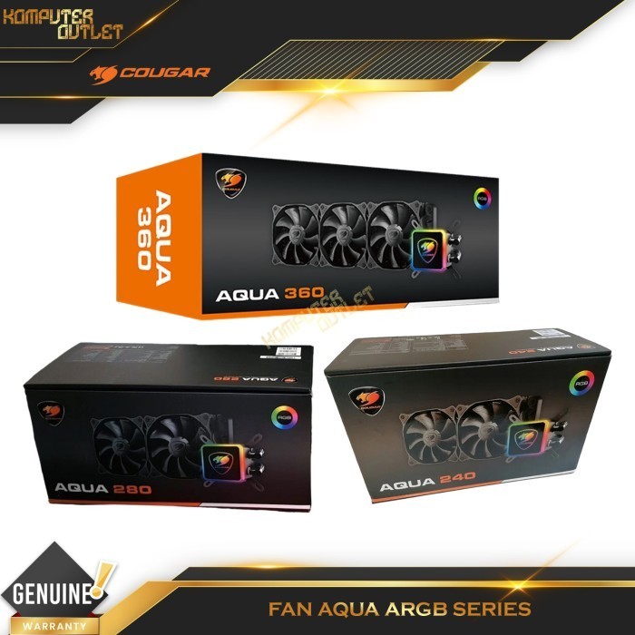 Jual Cougar Aqua 360 280 240 ARGB AIO Liquid CPU Cooler with Ultimate ARGB Lighting Effects and ...