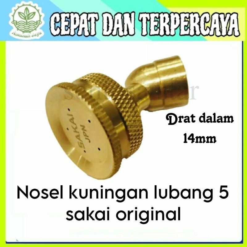 Jual NOSEL NOZEL SPUYER KUNINGAN LUBANG 5 SAKAI SUPER KABUT/ NOZLE ...