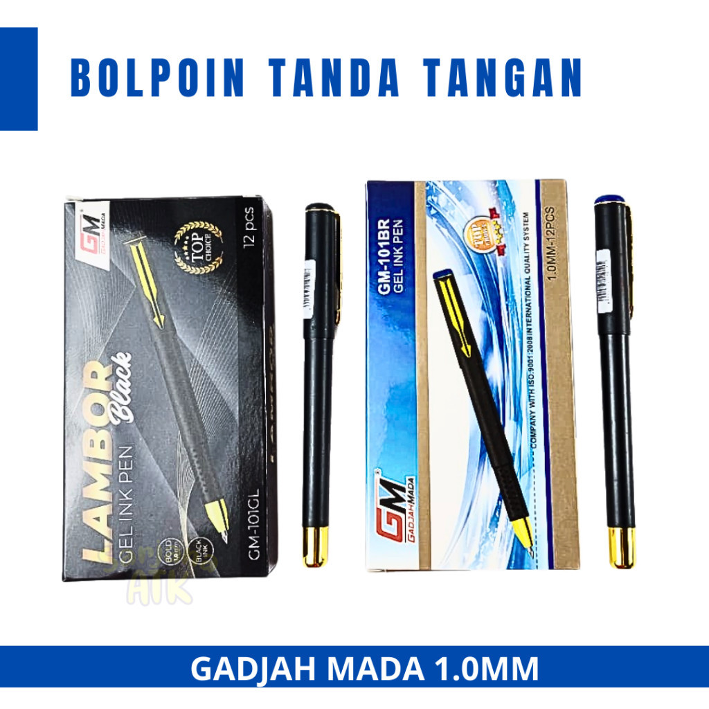 Jual (1 Pcs) Bulpen Tanda Tangan Gel Gadjah Mada GM-101 1.0mm | Shopee ...