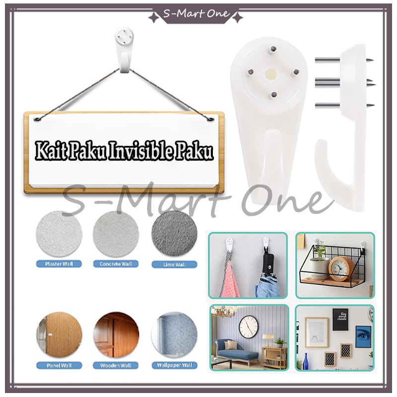 Jual 【Harga Murah】25pcs paku dinding tanpa bor/gantungan ram besi wire ...