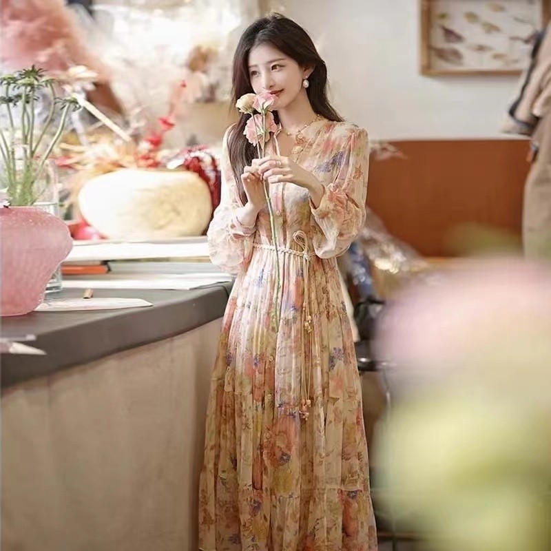 Jual NANA Long Dress Batik Bunga Bunga Dohemian Dress Pantai ...
