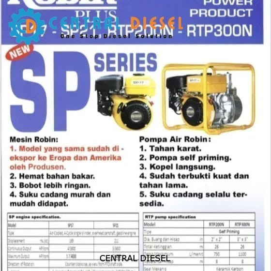 Jual Mesin pompa air bensin/ Mesin irigasi sawah Robin RBN RTP 200 ...