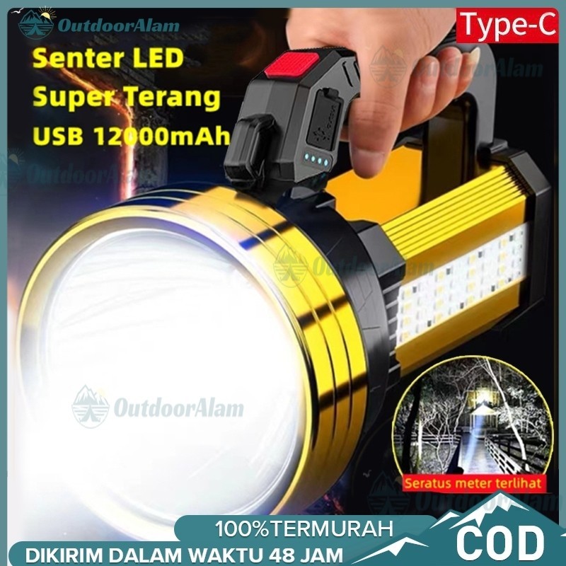 Jual Senter LED Super Terang / 1200MAH / Senter Camping Jumbo Multifungsi / Senter LED Super ...