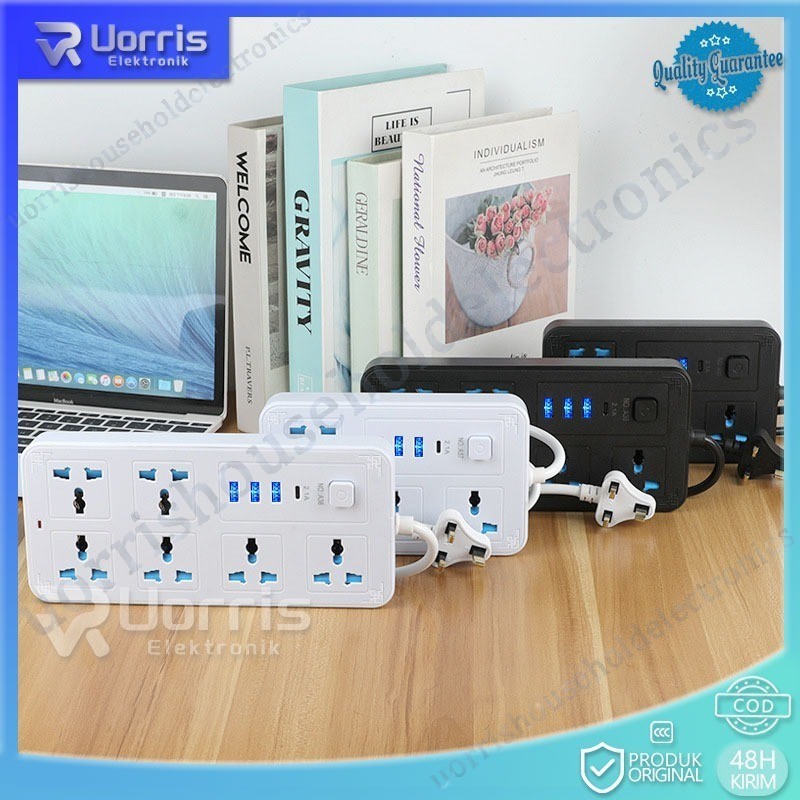 Jual Smart Stop Kontak Power Strip Colokan Listrik USB Steker listrik soket strip daya pintar ...