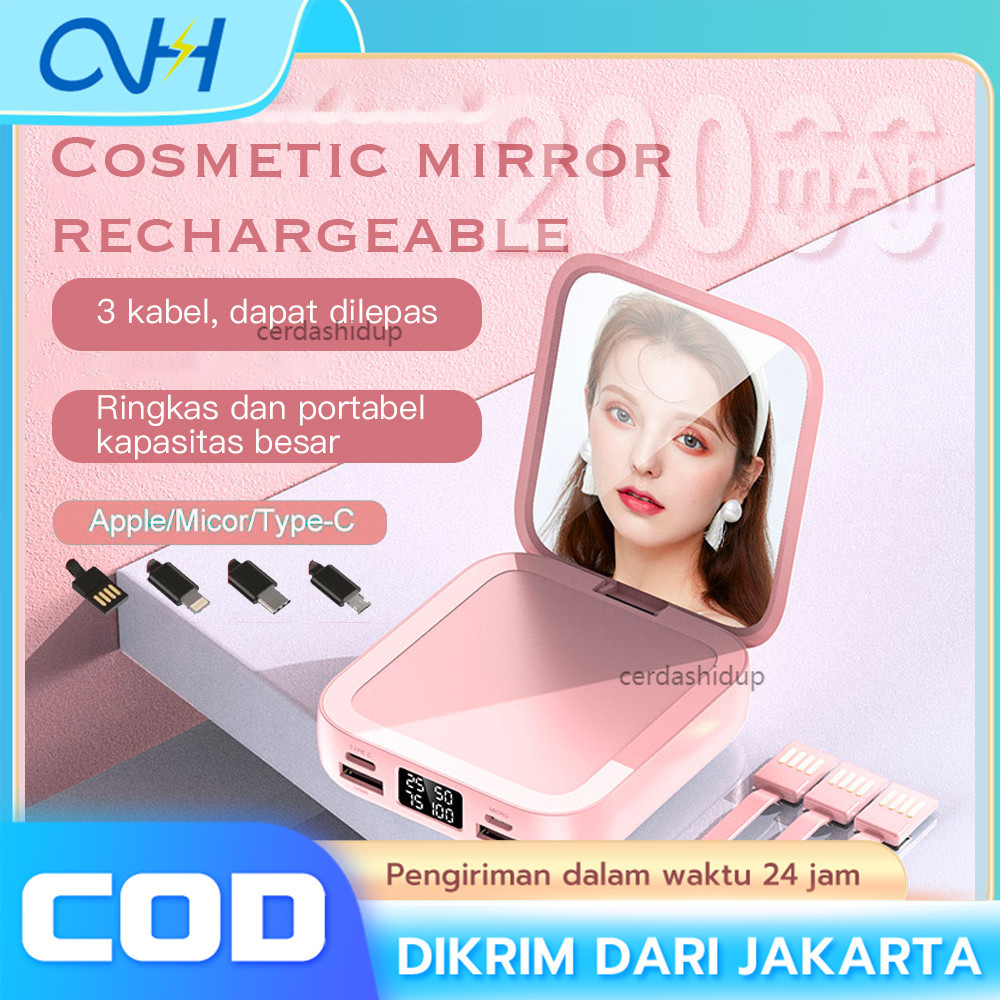 Jual 【Ready Stock COD】Original 100% Powerbank 20000mAh Built-in 3 Cables 3.1A Fast Charging With ...