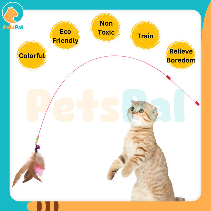 Jual Mainan Kucing Tongkat Kawat Joran Mainan Kucing Interaktif Pet ...