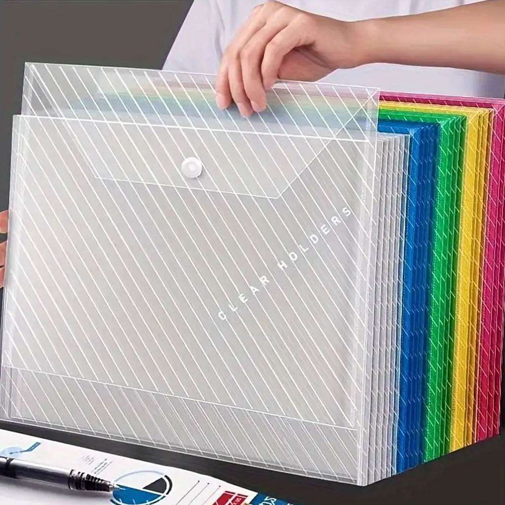 Jual 5 Pieces File Bag Plastic 16C A4 Paper Storage Folder PP ...