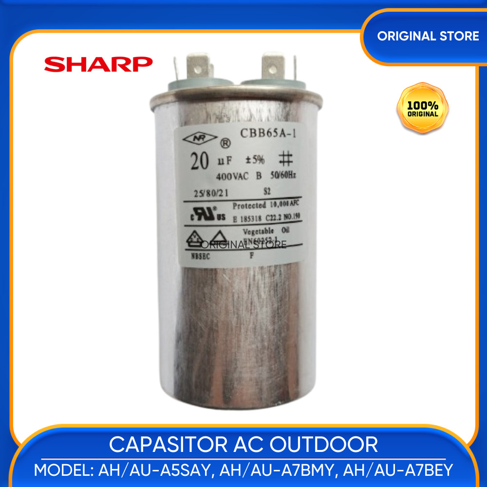 Jual KAPASITOR CAPASITOR 20UF OUTDOOR AC SHARP 1/2PK-3/4PK MODEL AH/AU ...