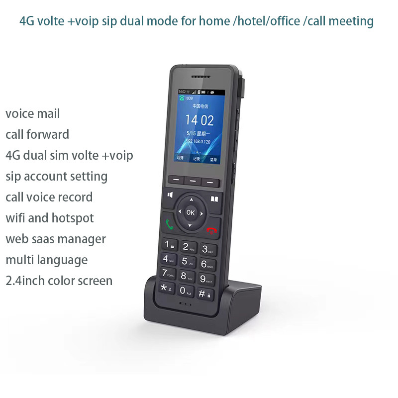 Jual 4g lte WiFi SIP Phone 2.4G Cordless Phone for business VOIP ...