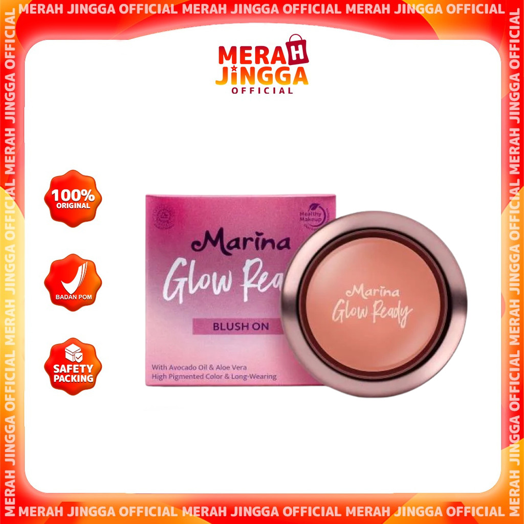 Jual Marina Blush On Glow Ready 4.2g | Peach - Cherry | Merah Jingga ...